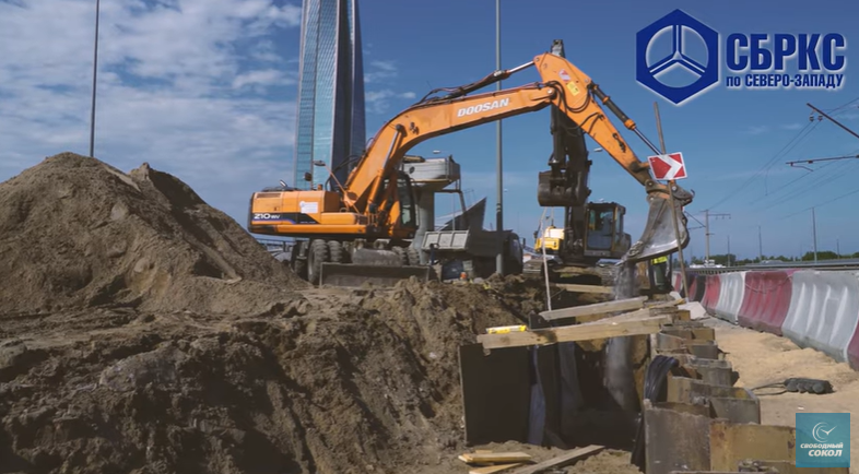 Строительство водовода Ду 500 мм из труб ВЧШГ объект Лахта центр, 2021 г