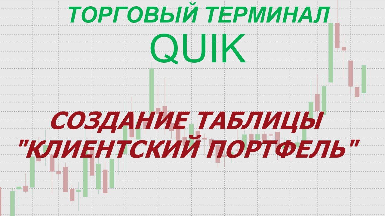 8. Торговый терминал QUIK. Создание таблицы "клиентский портфель".