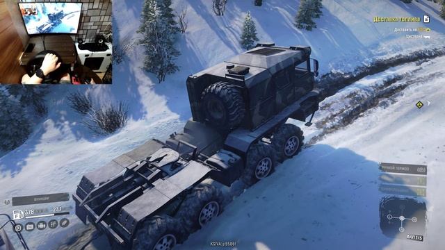 SnowRunner тяну цистерну с топливом