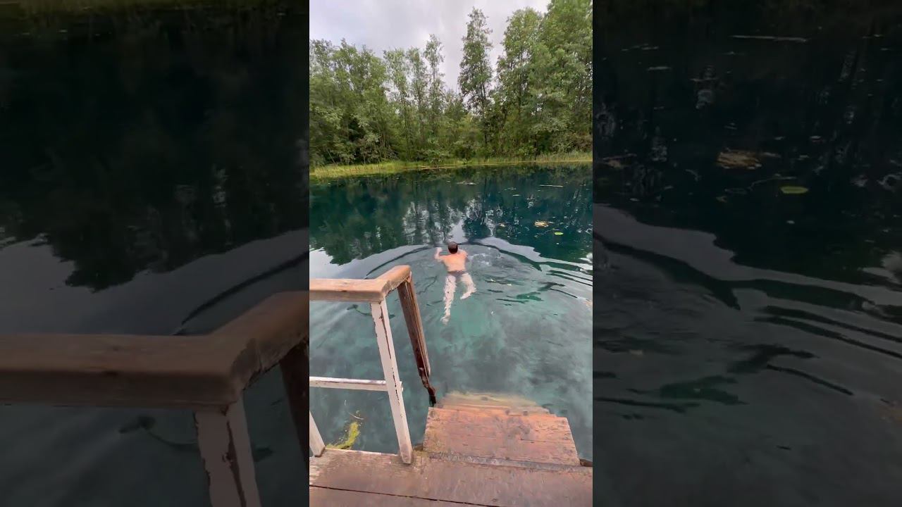 Купание в воде 4-6°C, Голубое озеро (Казань) #shorts