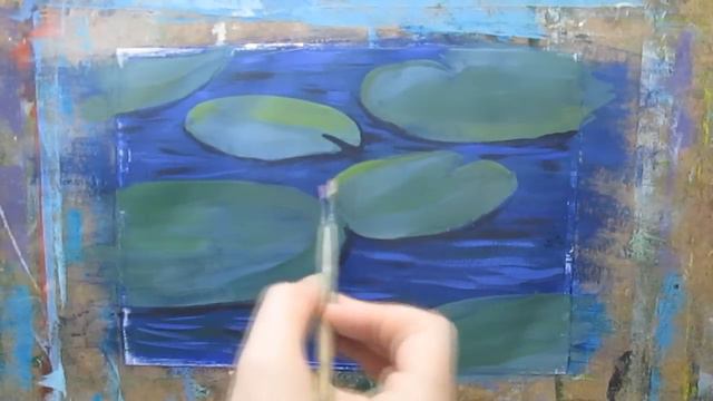 Картина за 10 минут! Видео урок Рисуем Гуашью Кувшинки в пруду! #Dari Art