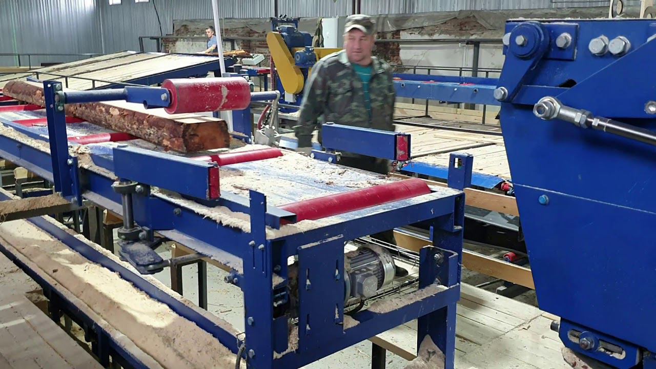 Автоматическая линия лесопиления на базе станка первого ряда Акртант, (Экодрев)