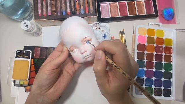 РОСПИСЬ КУКОЛЬНОГО ЛИЦА. Кукольная заготовка # 42.mp4