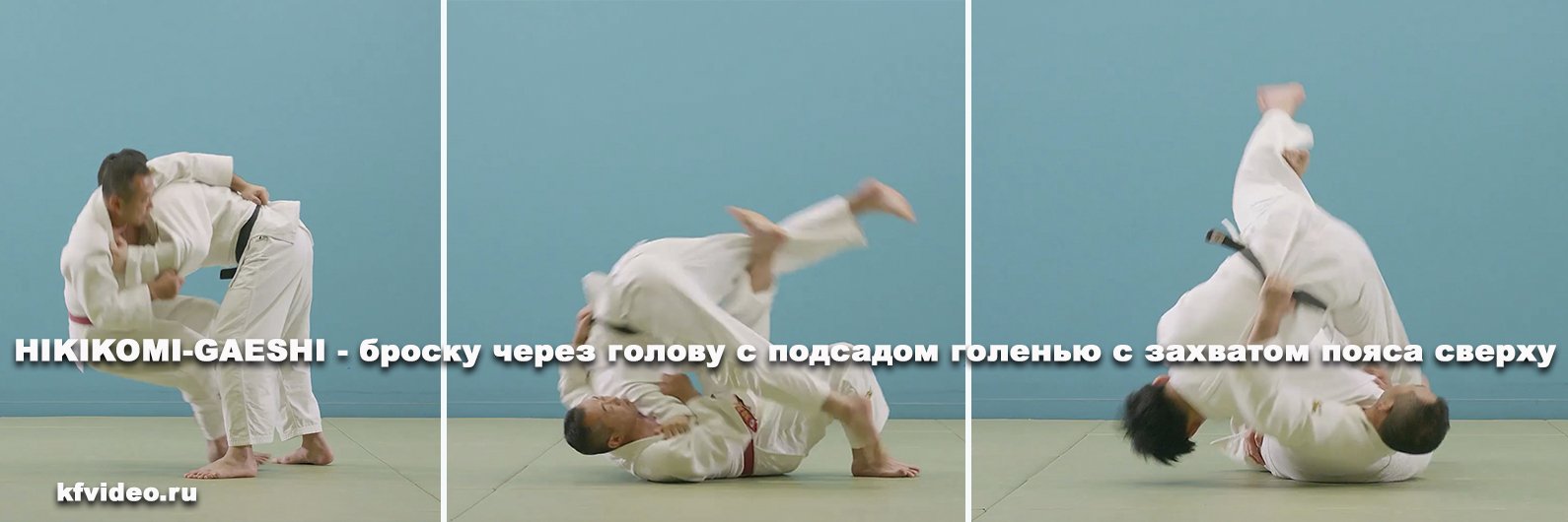 Бросок через голову подсадом голенью - hikikomi-gaeshi. Разбор техники дзюдо.
