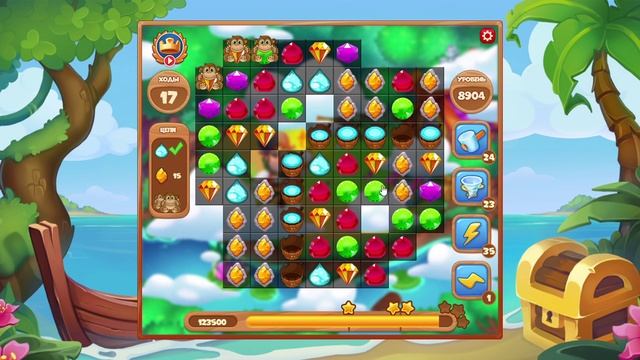 Как пройти уровень 8904 в игре Сокровища Пиратов