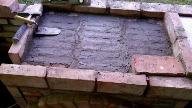 Уличный очаг без навыков кладки кирпича Outdoor hearth without bricklaying skills