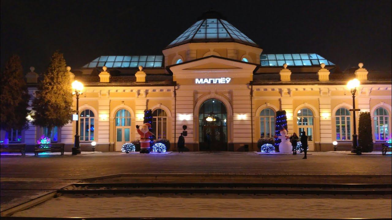 Прибытие на станцию Могилёв-1 поездом "Брест-Минск-Могилев". Декабрь 2018.