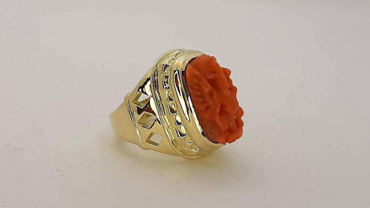 Золотой перстень с Ганешей