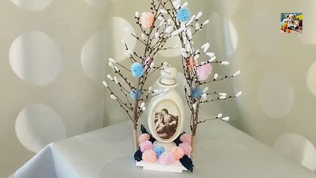 DIY  |Верба из веточек и ватных палочек своими руками.