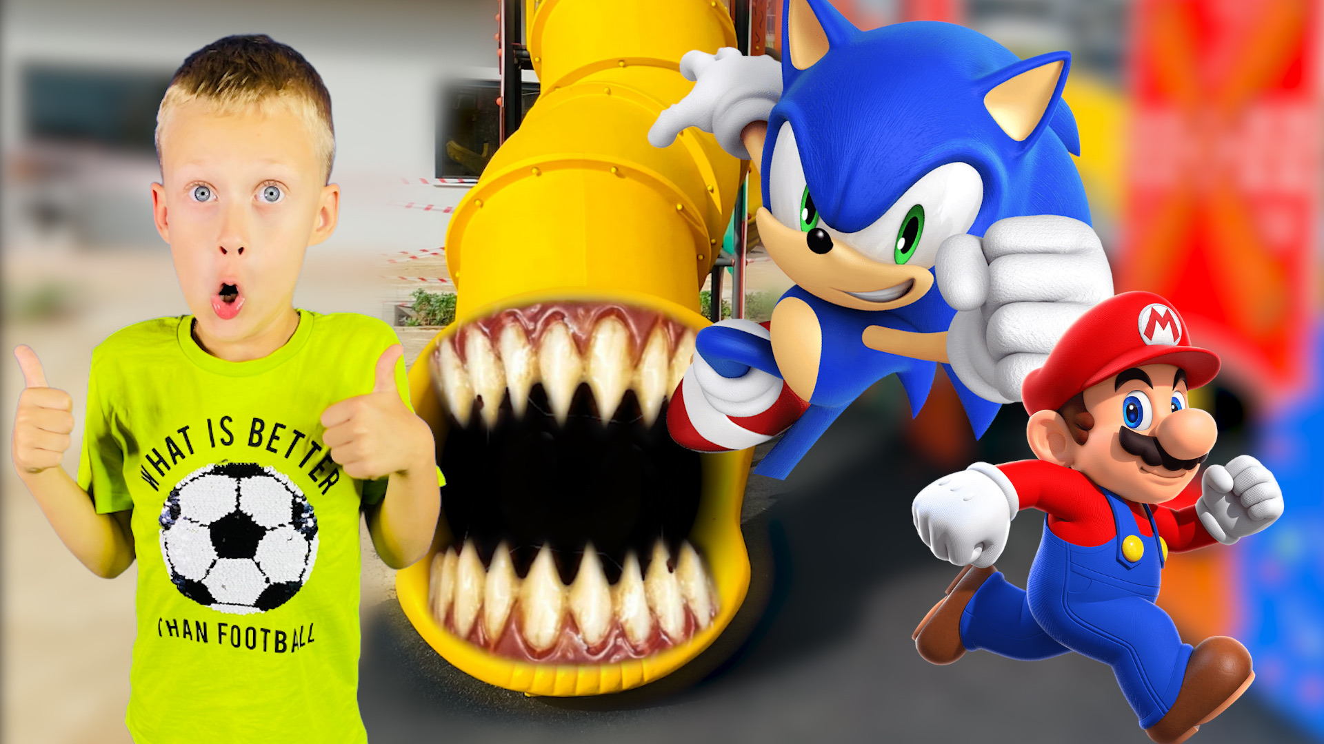 Горка Пожиратель против Марио и Соника! Горка охотится за видео играми