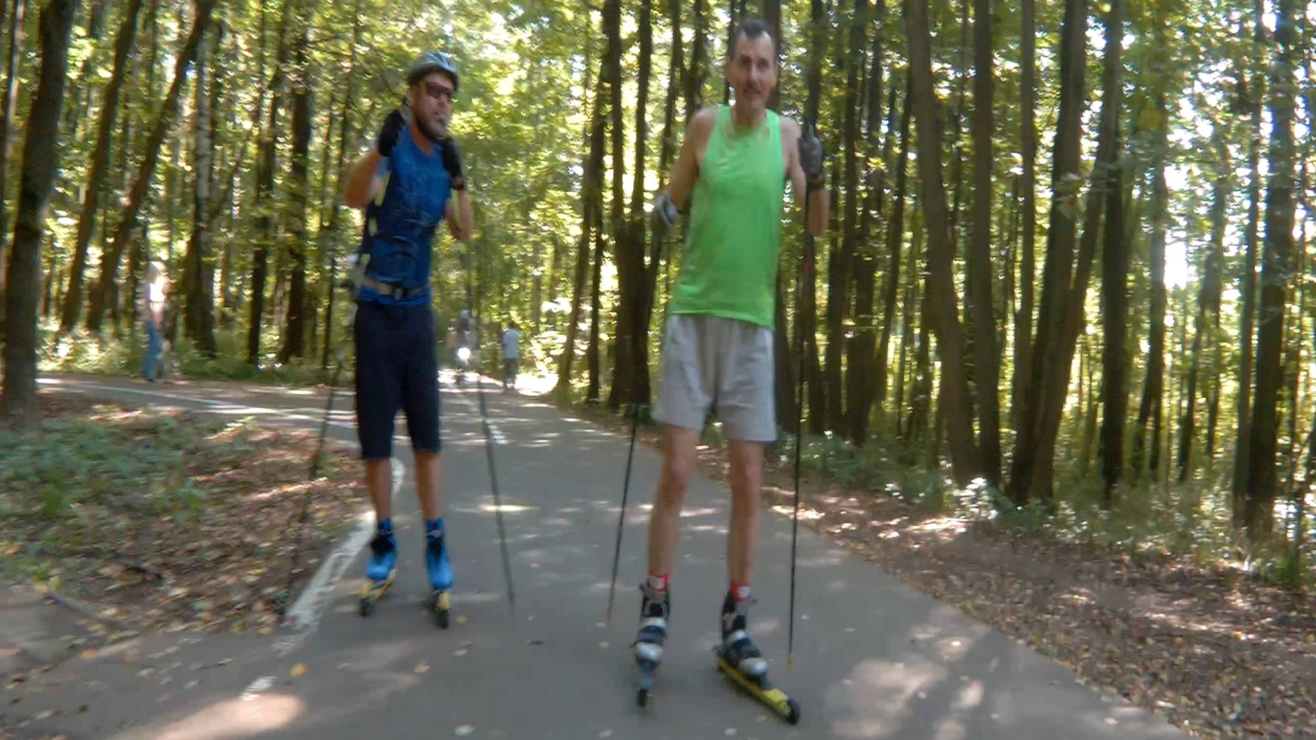 На лыжероллерах Толстиков И.А, Круковский И.М.