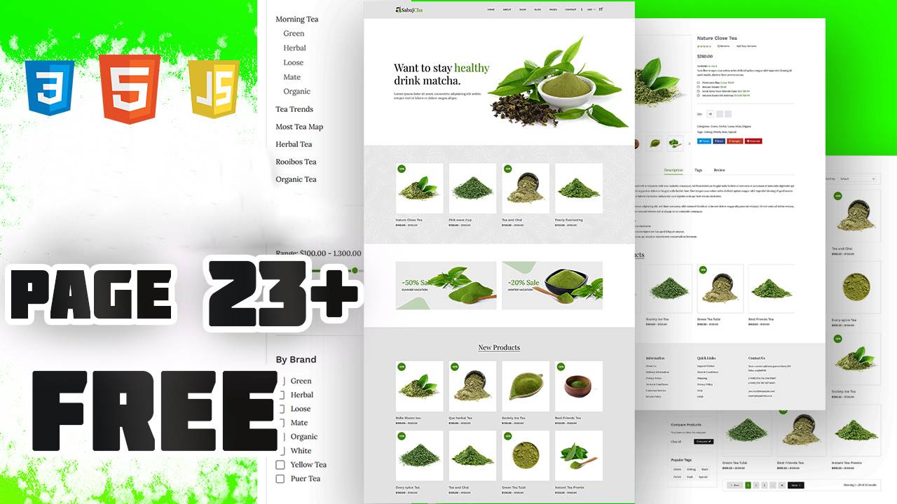 Адаптивный многостраничный сайт для электронной коммерции Sabujcha