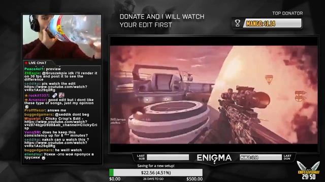 Tiago "3n19ma" in front of the streams
