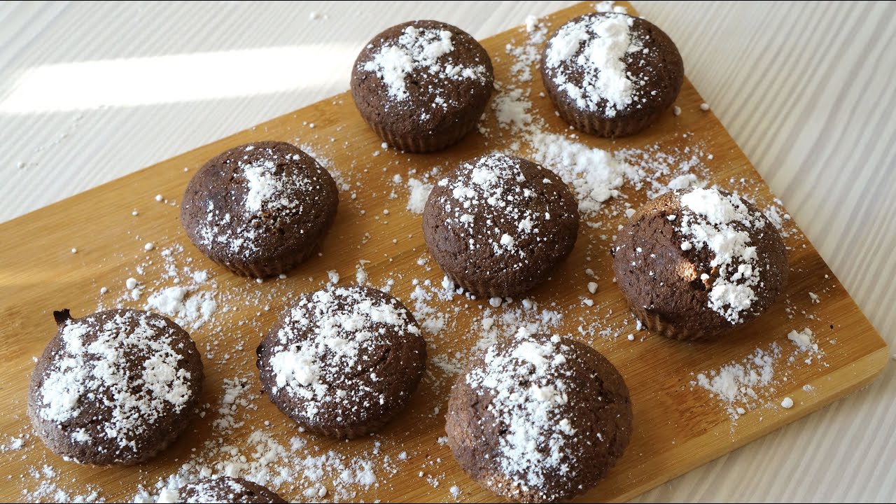 Рецепт шоколадного кекса в духовке с какао (в силиконовых формочках), без муки