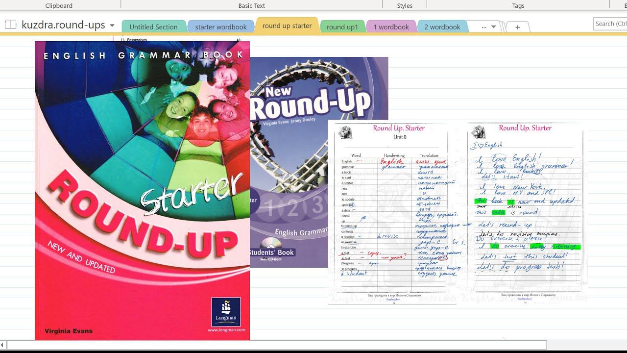 1. Round Up. Starter. Contens. Первые слова