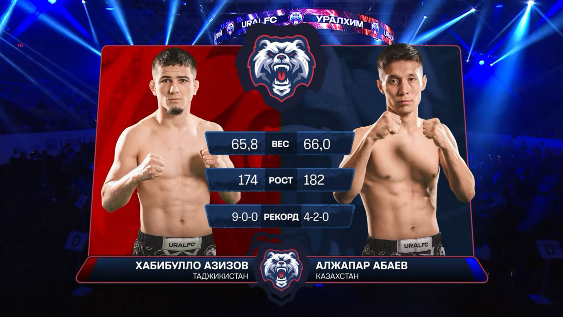 URAL FC: Алжапар АБАЕВ VS Хабибулло АЗИЗОВ (весовая категория 65.8 кг)