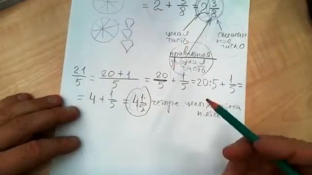 МАТЕМАТИКА 5 КЛАСС_ СМЕШАННЫЕ ЧИСЛА (часть 1). Как превратить неправильные дроби в смешанные числа.