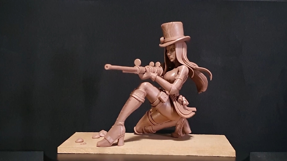 Лепка фигурок Кейтлин и Джейс (Аркейн: Лига Легенд)