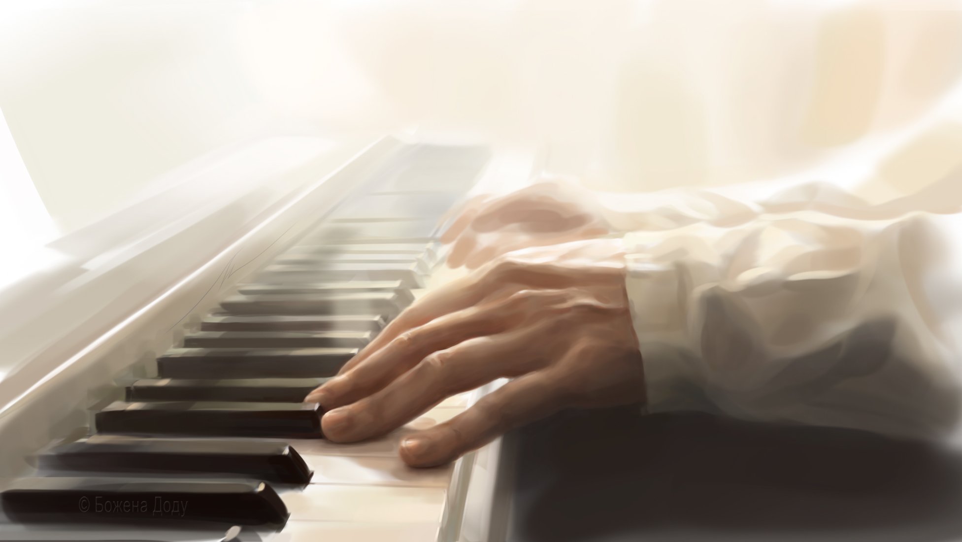 ? Процесс рисования. «Музыка в руках». Художник Божена Доду | Bogena Día.