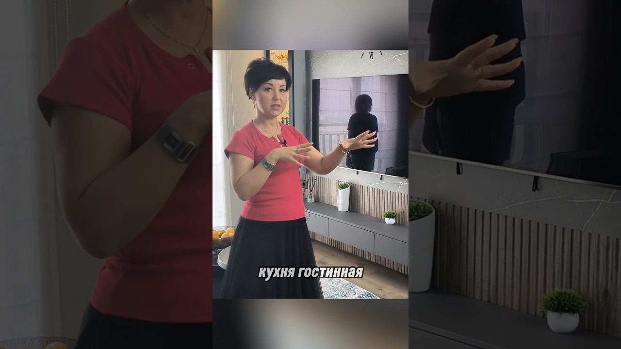 Кухня гостиная с ТВ зоной. Наша работа. Производство мебели в Анапе M-STUDIO. #кухнягостиная