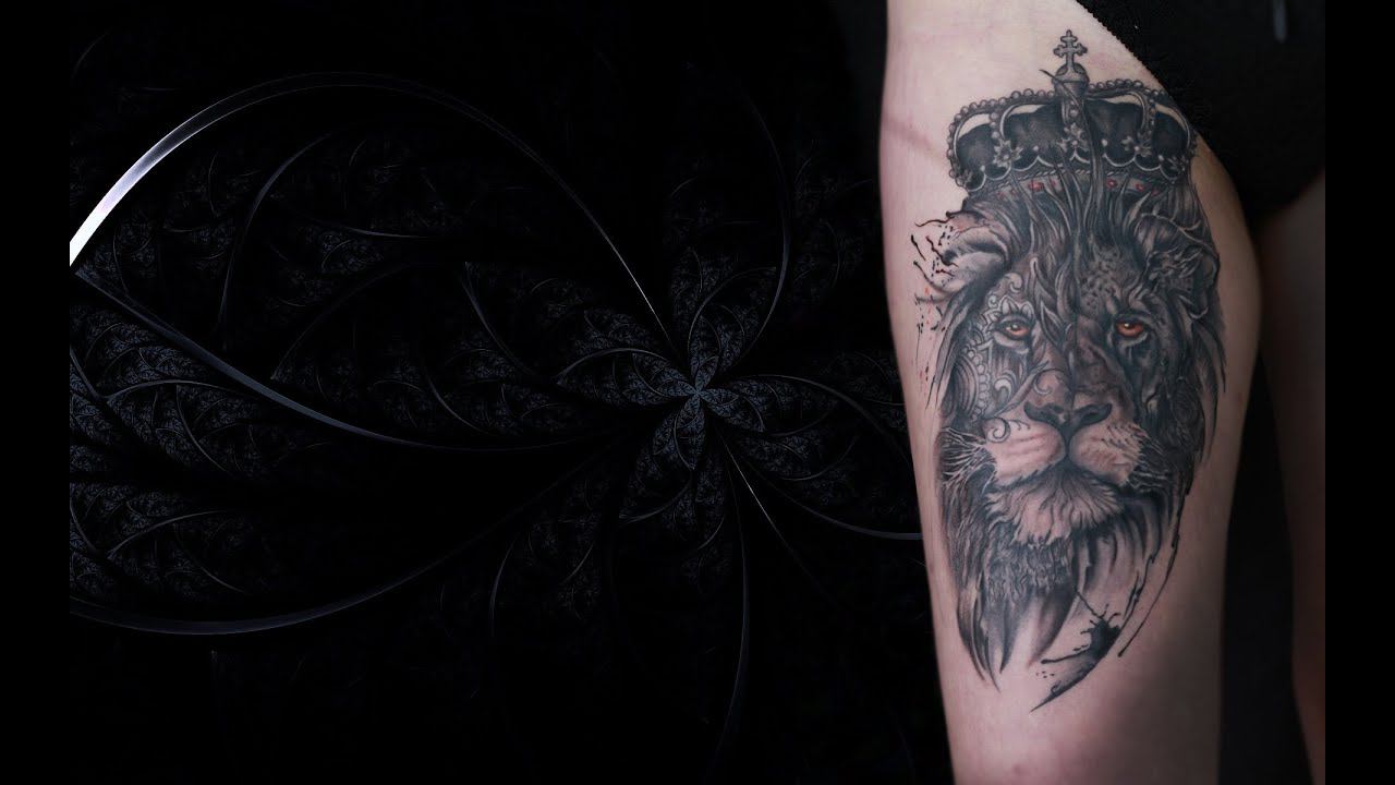 Грациозный лев #художественная татуировка