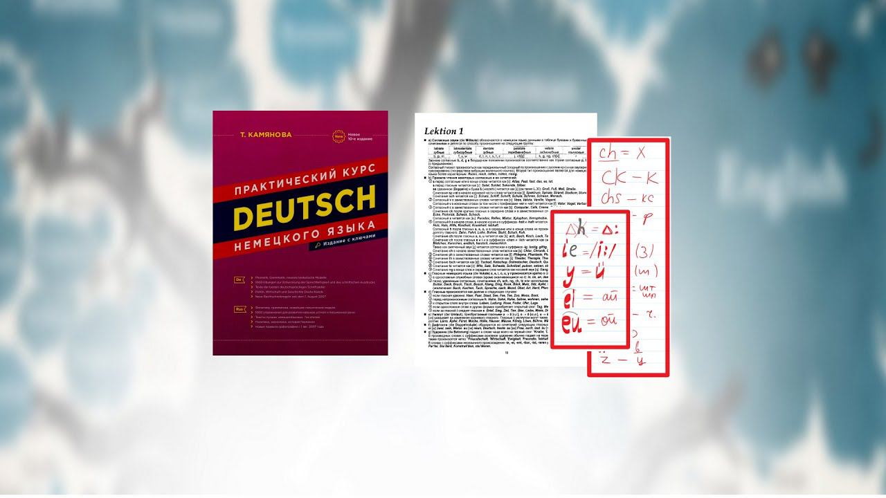 2. Все правила чтения немецкого по учебнику Камяновой.