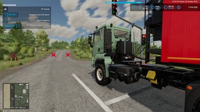 игра фс 22 карта  село ягодная с рабочими светофорами  серия 05 ( без голоса)