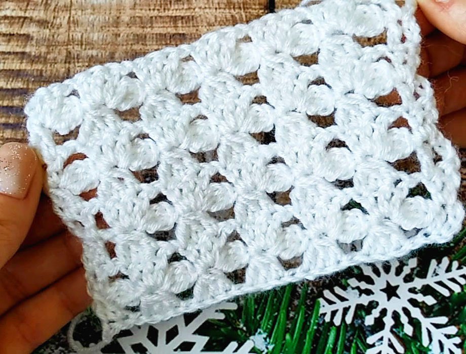 АЖУРНЫЙ УЗОР КРЮЧКОМ/ Раппорт всего 2 ряда!