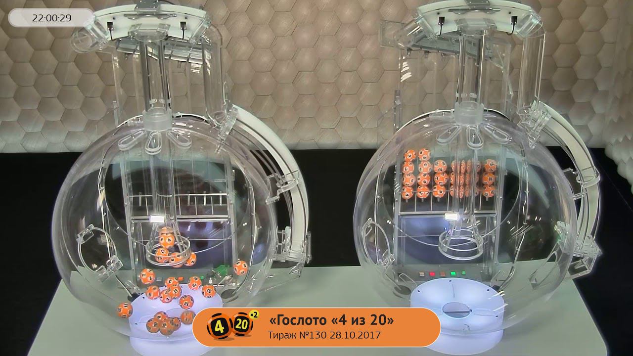 Столото представляет | Лотерея «Гослото «4 из 20». Тираж № 130 от 28.10.2017 г.