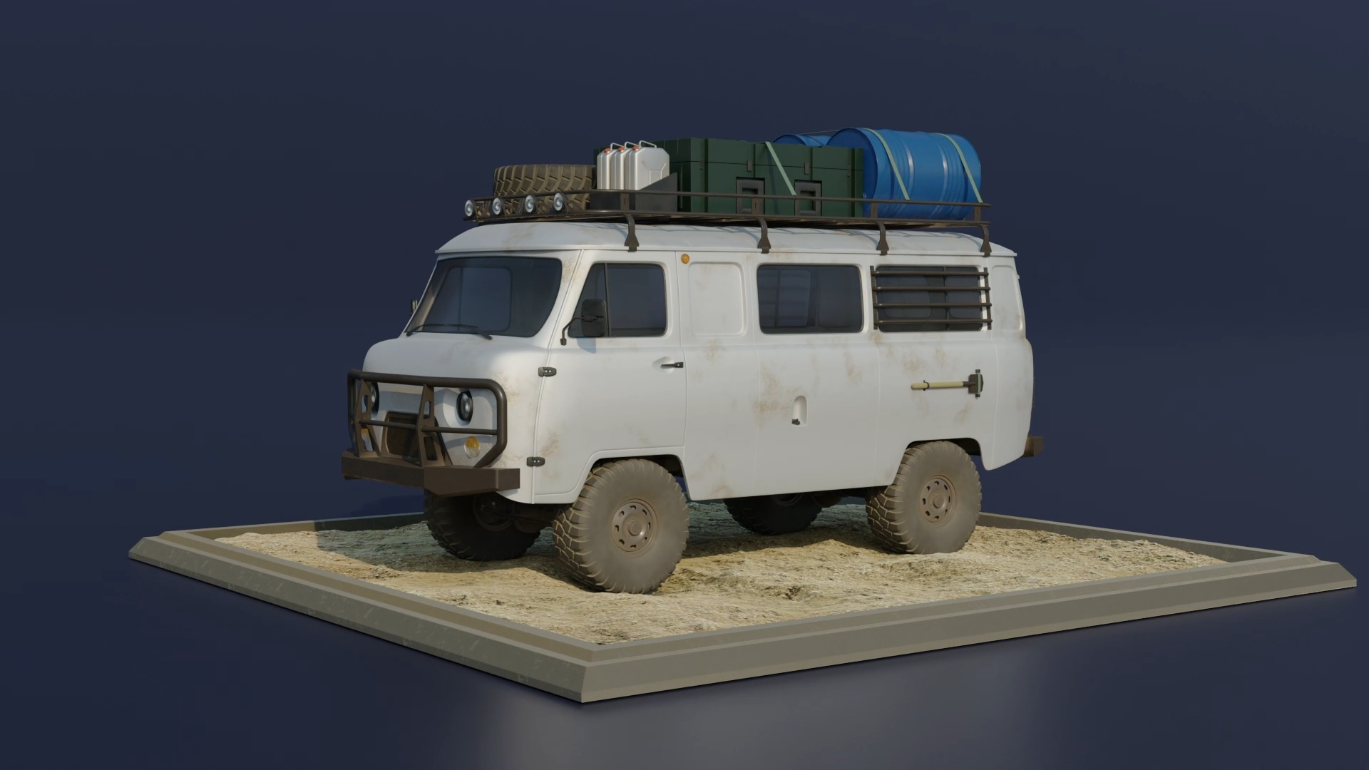 УАЗ "Буханка" сделано в Blender