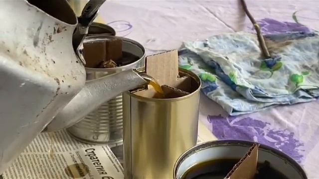 Окопные свечи из церковных огарков.