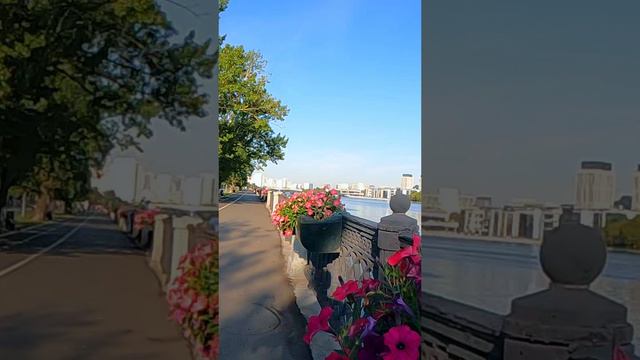 Бег по набережной в слоумо