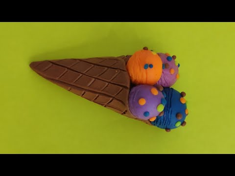 Как слепить из пластилина мороженое.