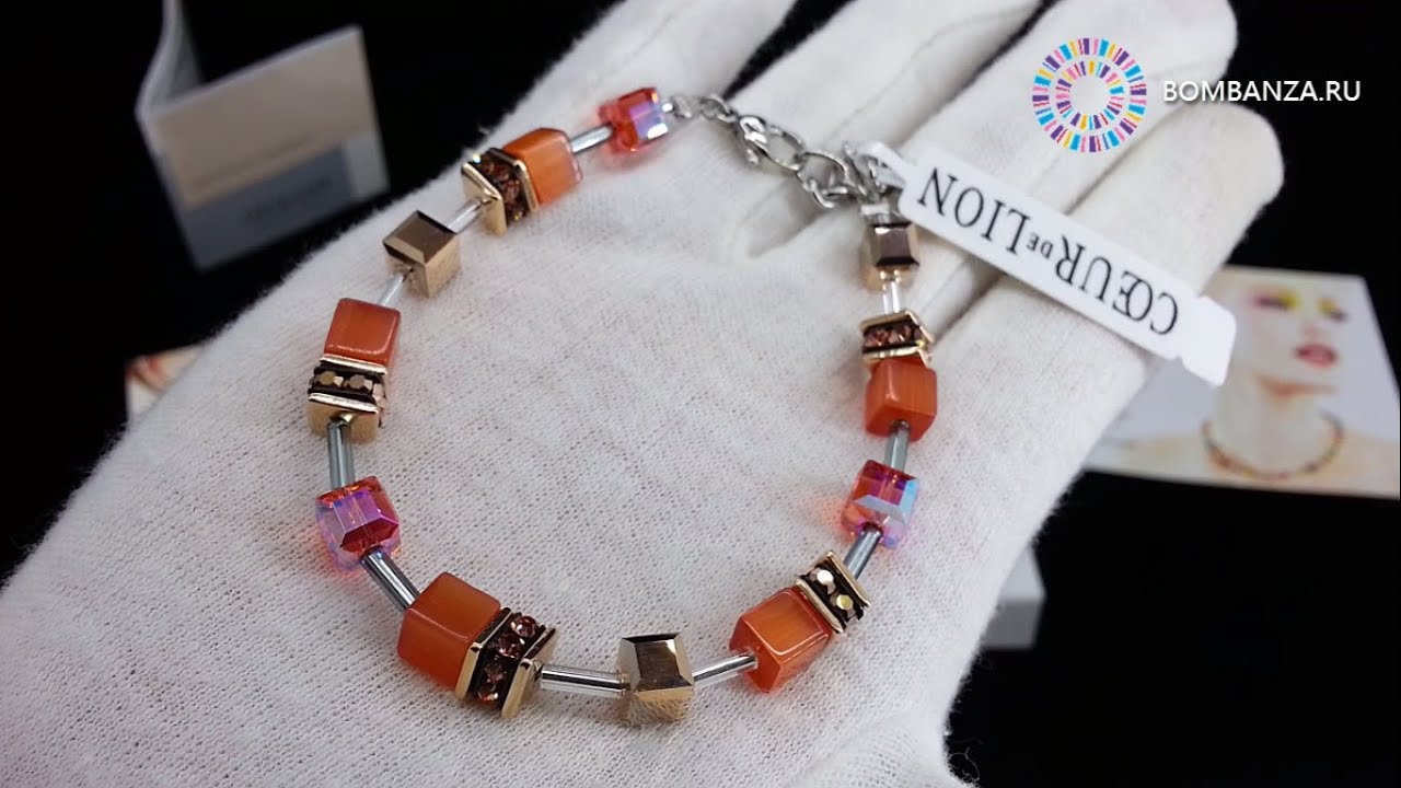 ? ? Браслет Coeur de Lion, Dark Orange, GeoCUBE®, 4016/30-0221. Элитная бижутерия из Германии