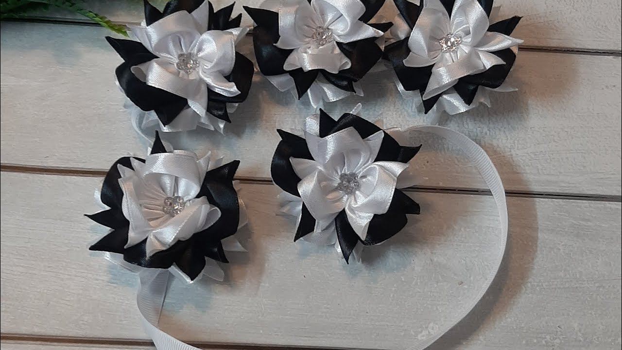 МК. Лента в косу для школьницы из атласной широкой ленты.