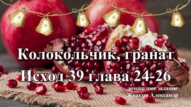 Библия Ветхий Завет Исход  39:24-26 Гранат, колокольчик. Александр Жвакин