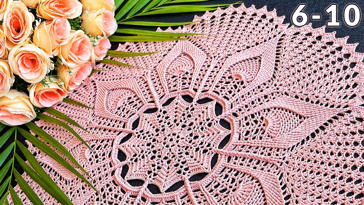 Салфетка крючком, Лейла, 6-10