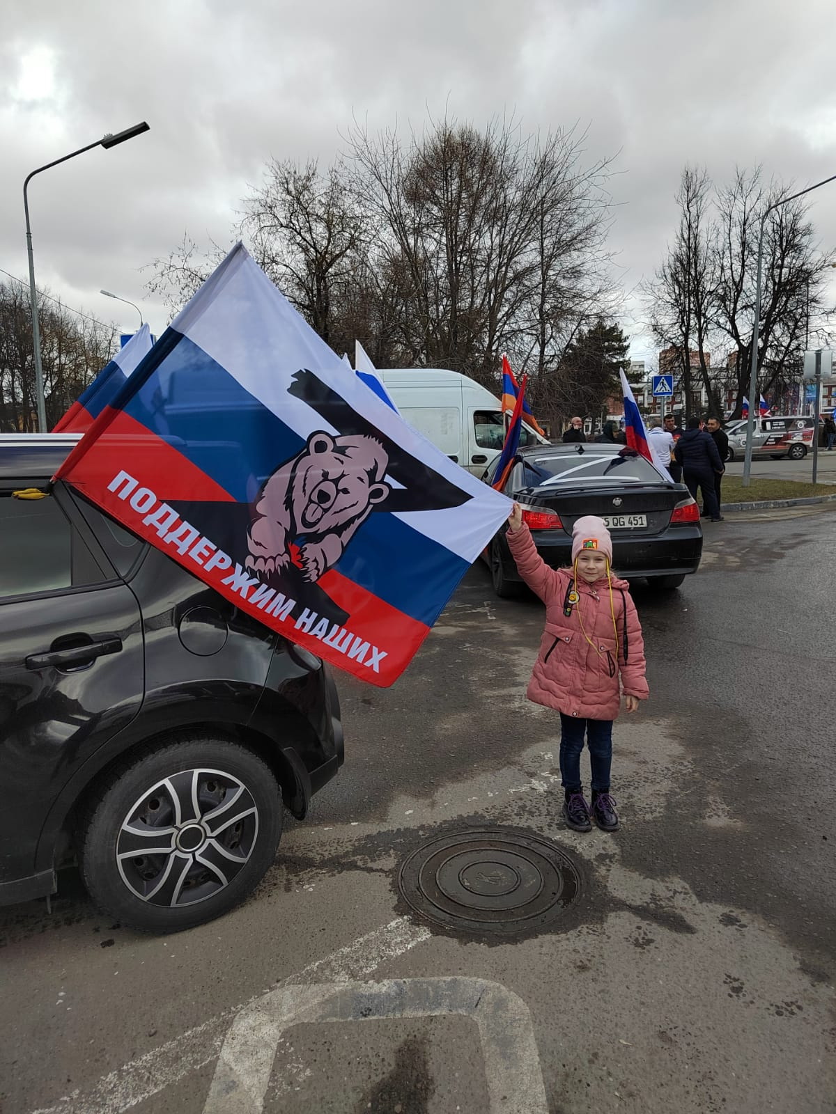 Автопробег в городе Чехов Московской области в поддержку спецоперации на Украине
