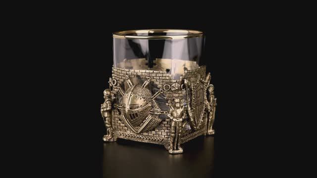 Стакан для виски Рыцарь (Латунь, стекло)