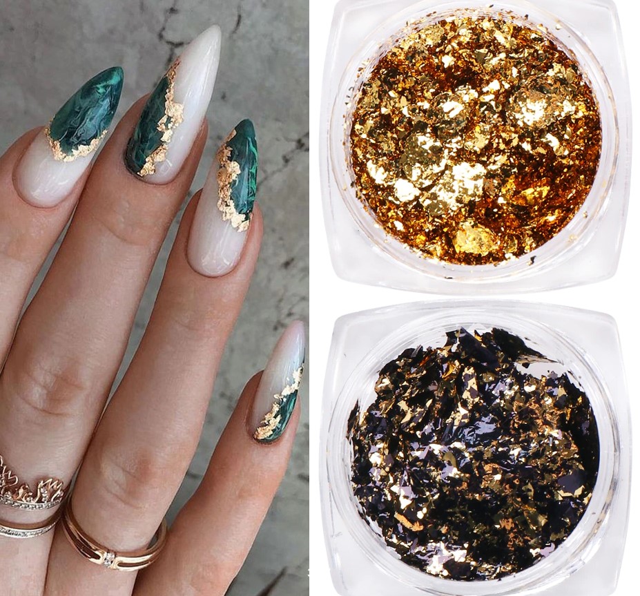 Блестящие хлопья для дизайна ногтей