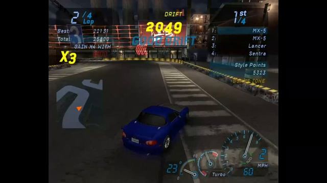 NFS Underground - Гонка 18 - Drift - Drift Track 2 (без комментариев)