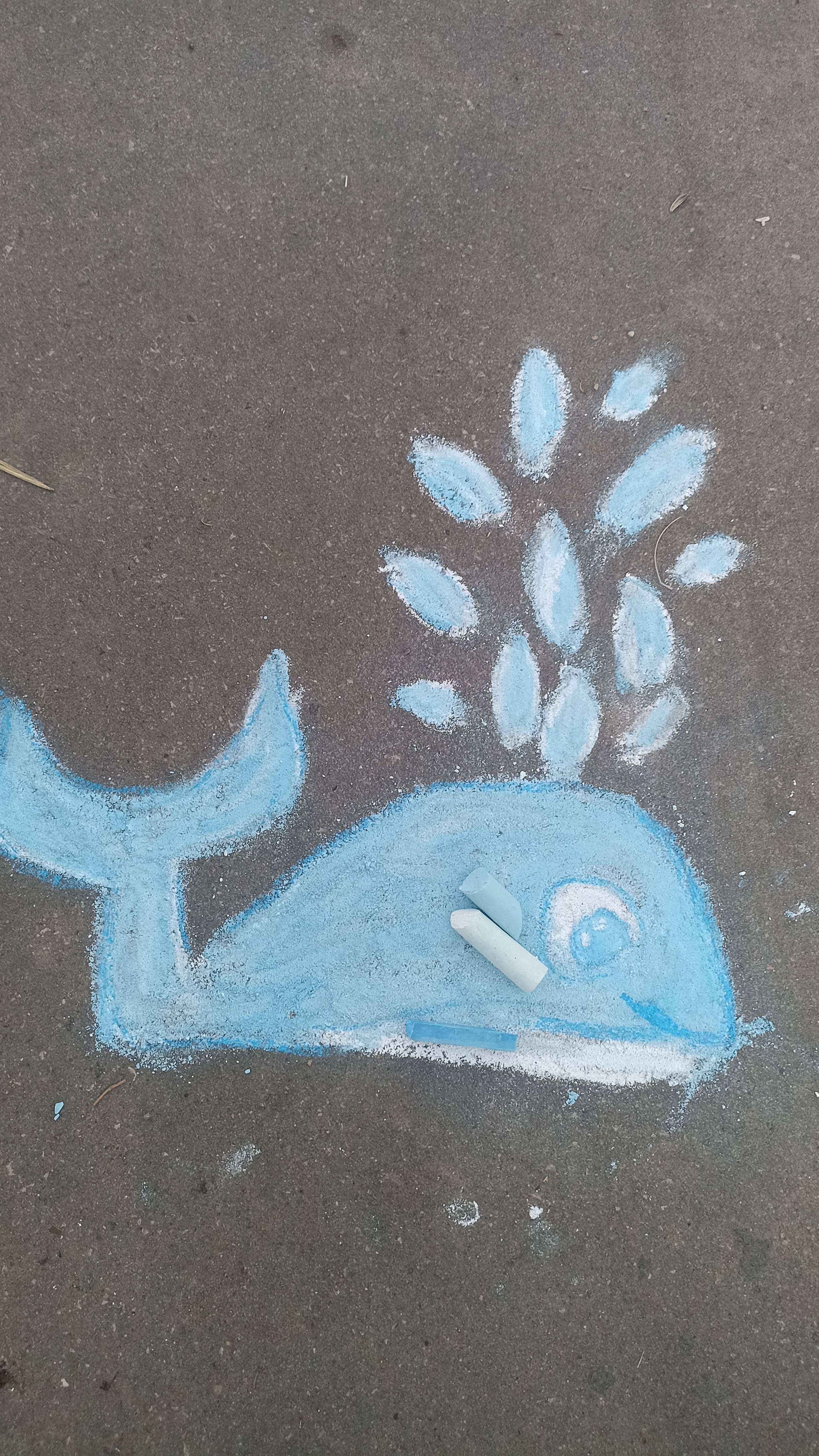 Рисунок мелом / Кит