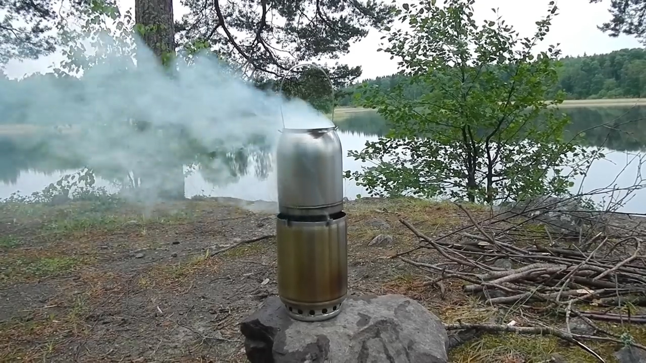 Самодельная щепочница из термоса \ Водный поход \ Вуокса