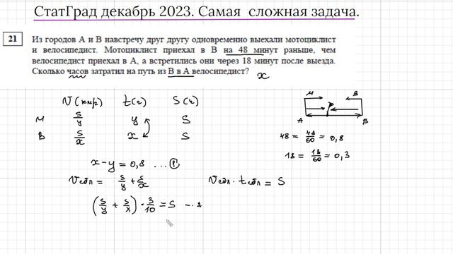 Статград 2023 Самая дурацкая задача. Задача на движение
