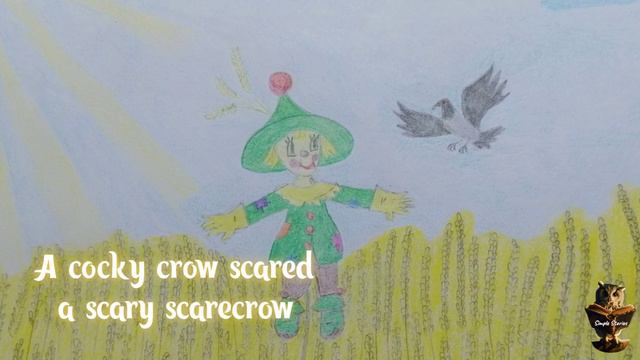 Tongue Twister. A cocky crow scared a scary scarecrow