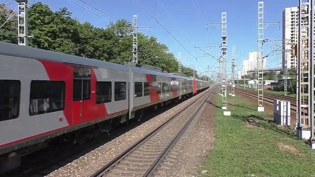Электропоезд по СМЕ ЭС2Г-029/ЭС2Г-038 "Ласточка" (ТЧ-6) пригородный поезд №7925 Тверь - Москва.