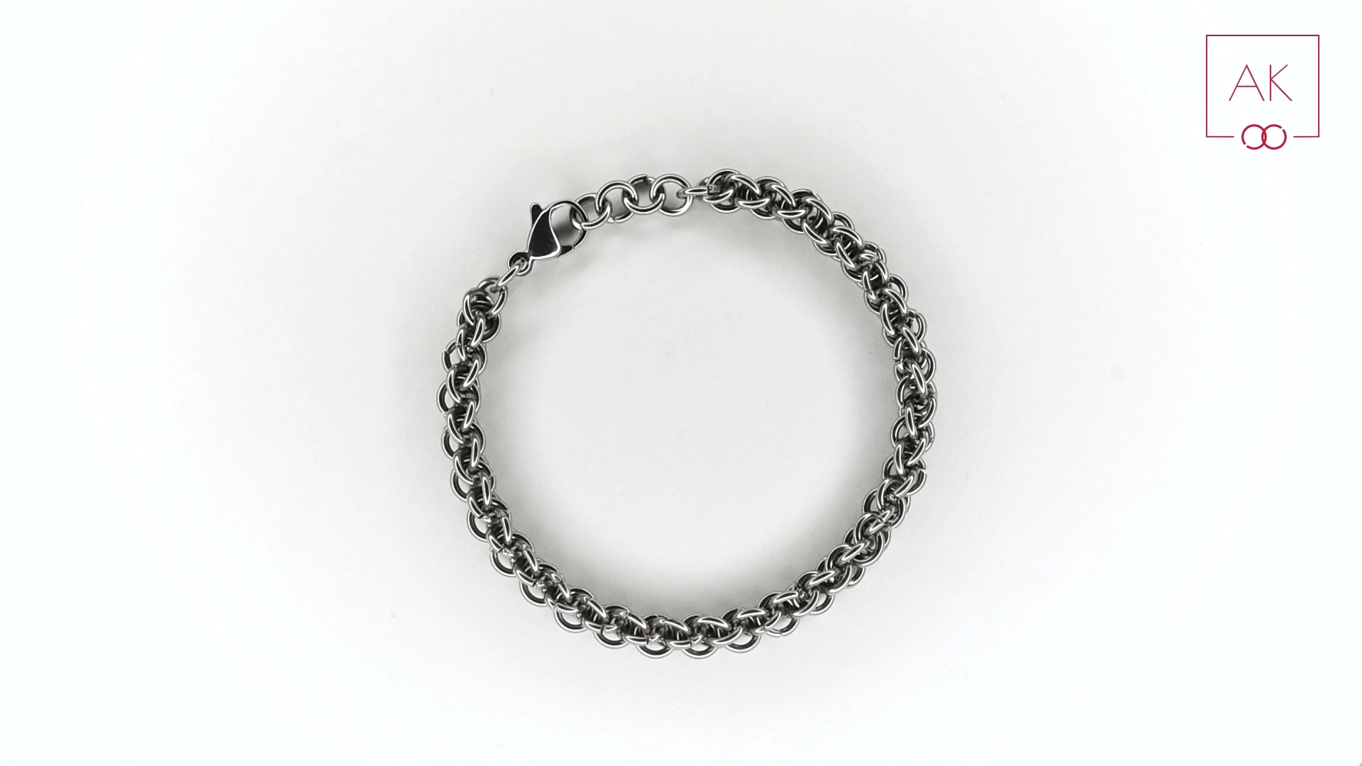 Плетеный браслет «Кобра макси» из колечек нержавеющей стали