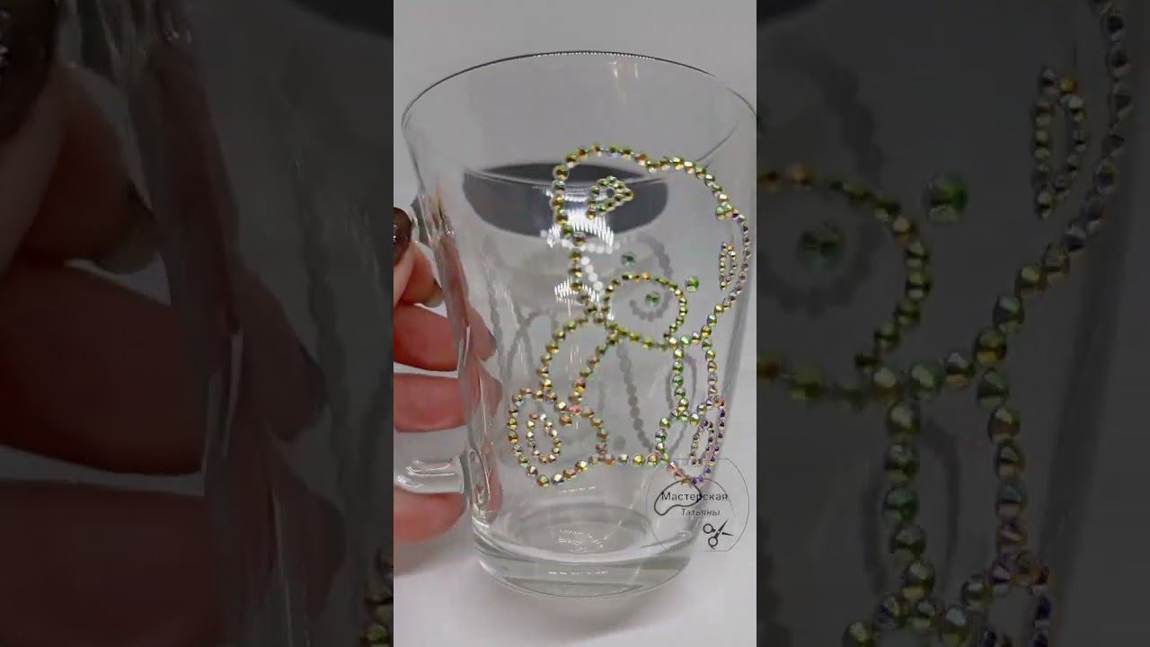 Кружечка с инкрустацией #творчество #максаевататьяна #мастерскаятатьянынорильск #ручнаяработа #страз