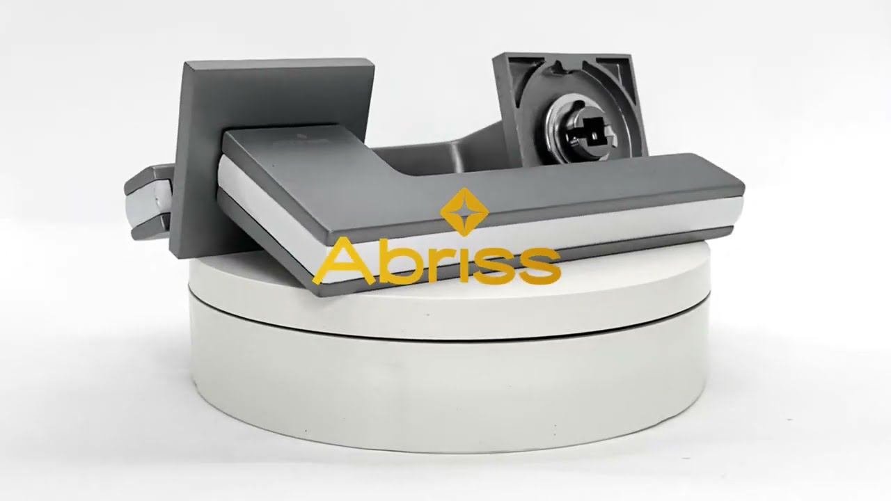 Ручка цинковая дверная на тонком основании Abriss R50 187 MCP WH Матовый хром Белая вставка