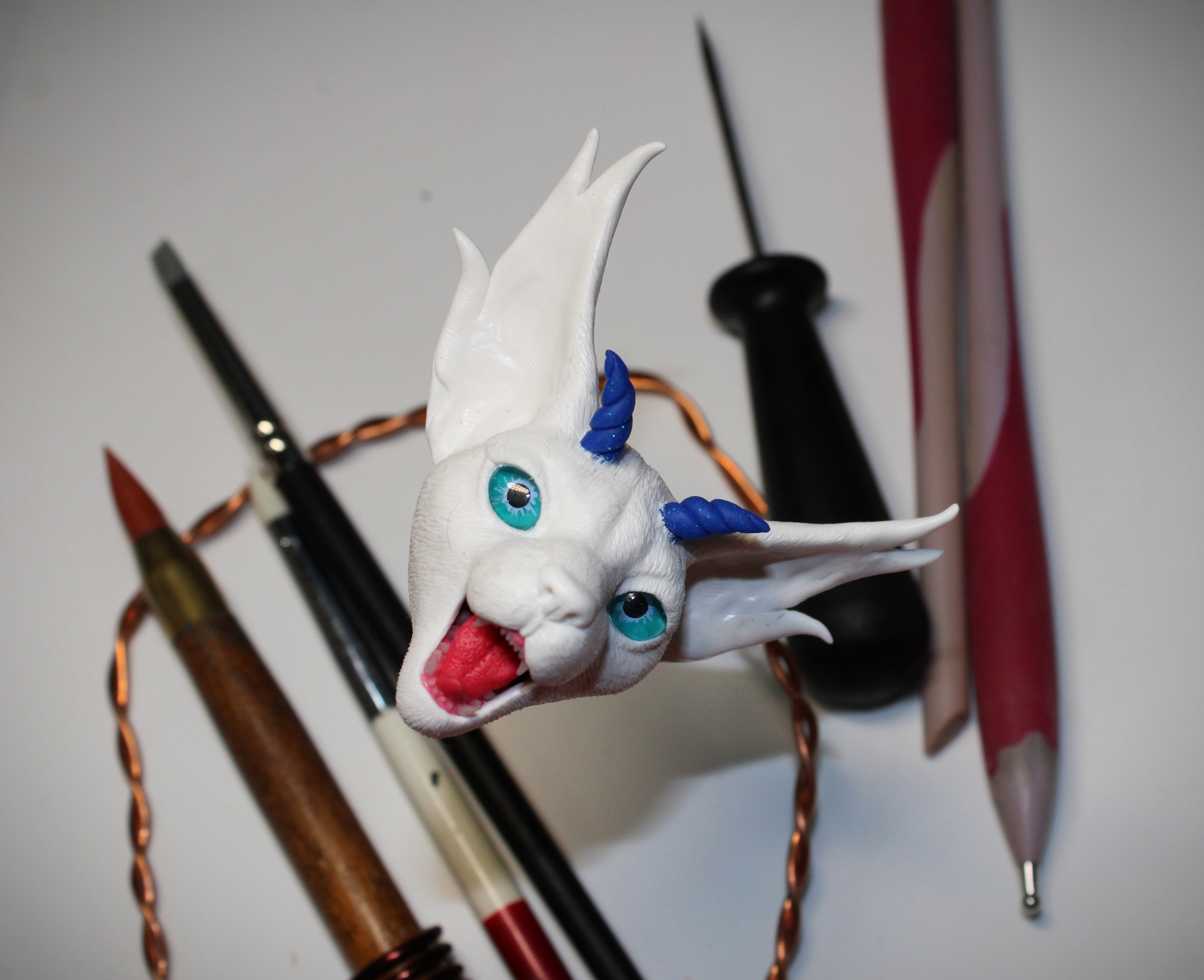 Лепка головы демоняки из полимерной глины